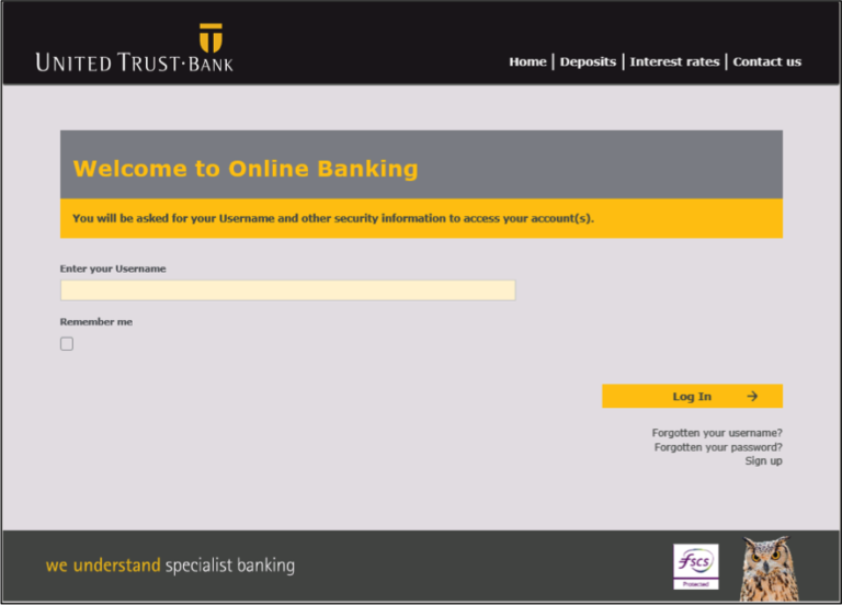 How do I login to online banking? - United Trust Bank